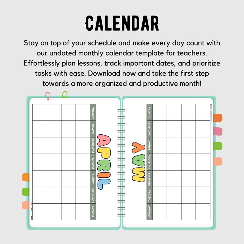 Printable Teacher Planner for Teachers A4 PDF - Etsy