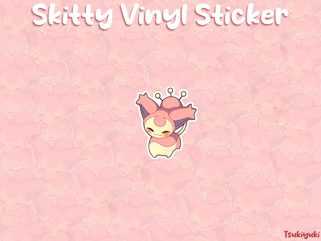 Skitty Sticker Cute Vinyl Laptop Decal, Water Bottle Sticker Waterproof ...