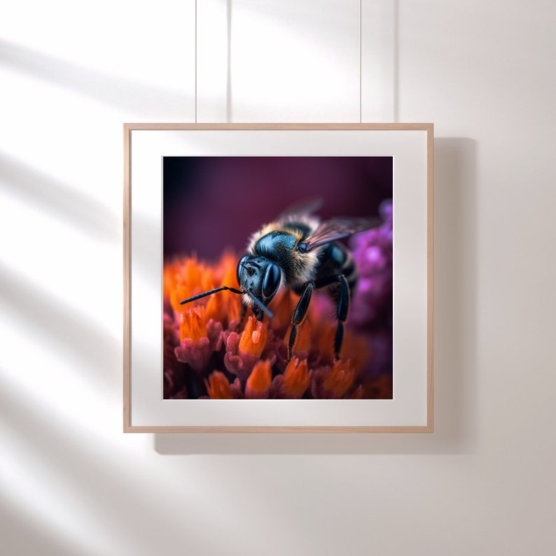 Bee Macro Photography Digital Download, Colorful Image of the Intricate ...