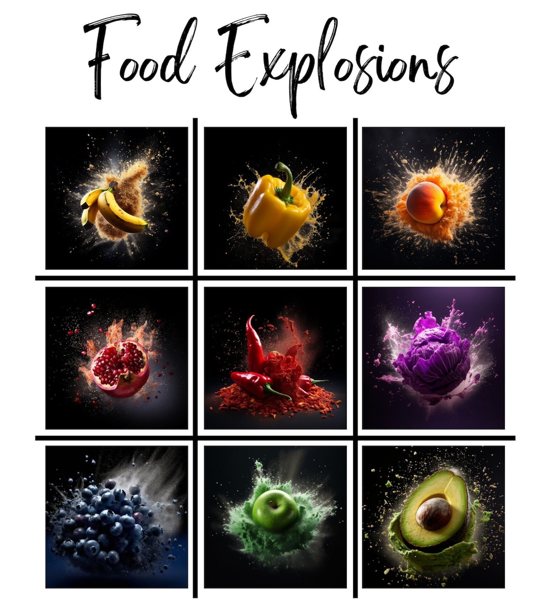 Food Art Colorful Abstract Art Square Format, Bundle of Images Kitchen ...