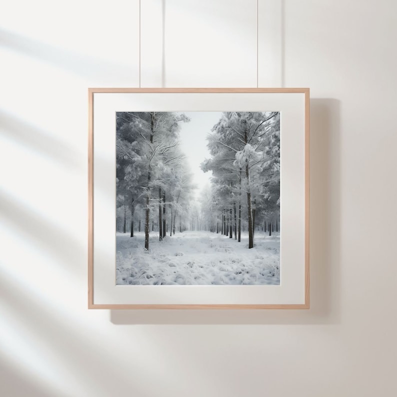 Winter Photograph Digital Download Snow Covered Path - Etsy