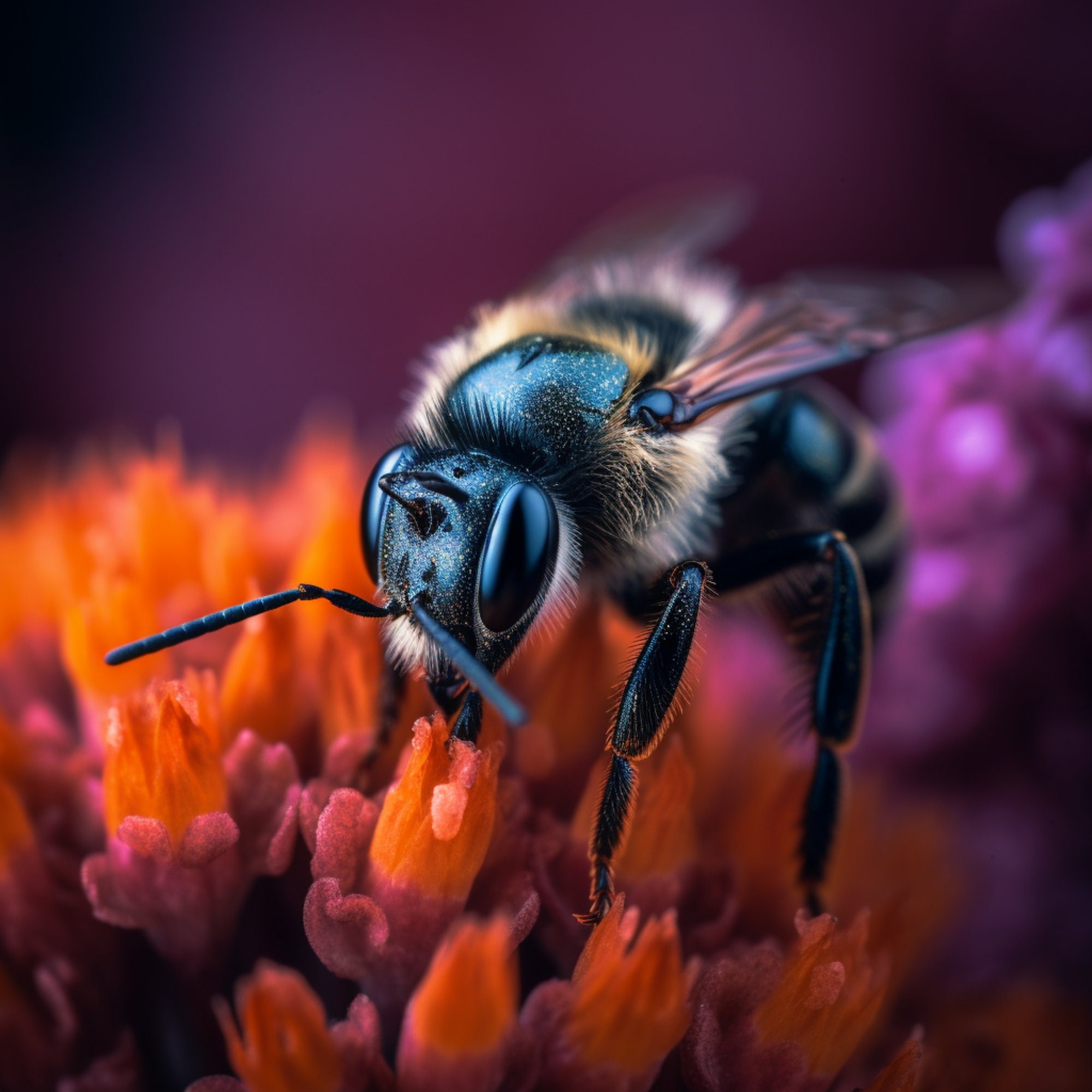 Bee Macro Photography Digital Download, Colorful Image of the Intricate ...