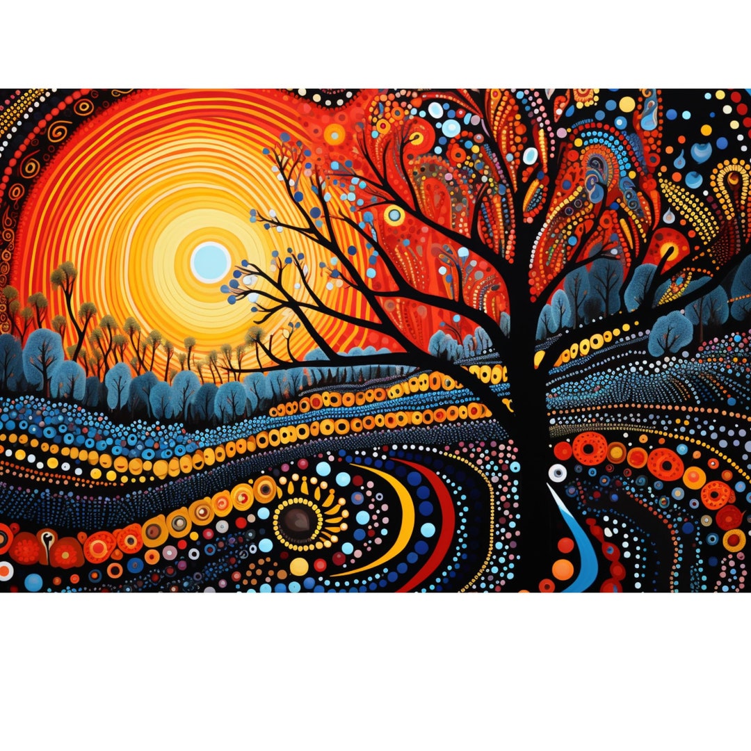 Psychedelic Art Aboriginal Design Inspired Digital Download Bright ...