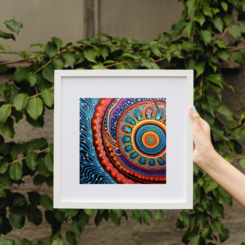 Aboriginal Dot Art Print, Psychedelic Mandala Design (digital Download ...