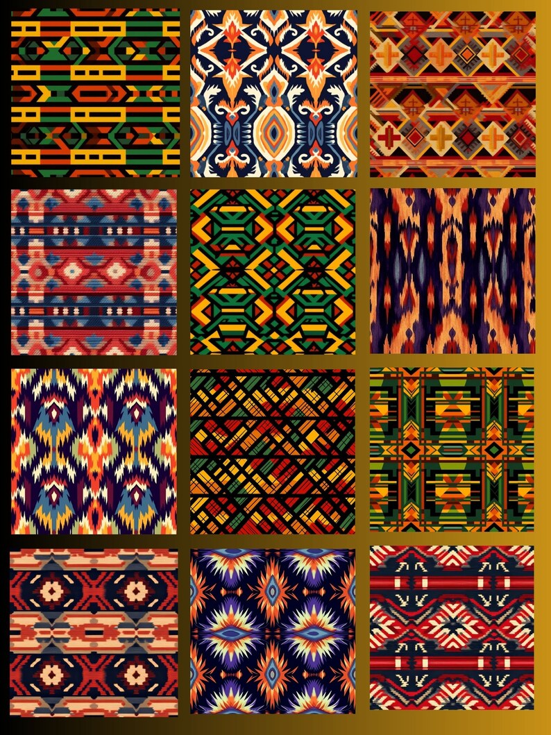 African Kente, Incan, Ikat Seamless Patterns (digital Download) - Etsy