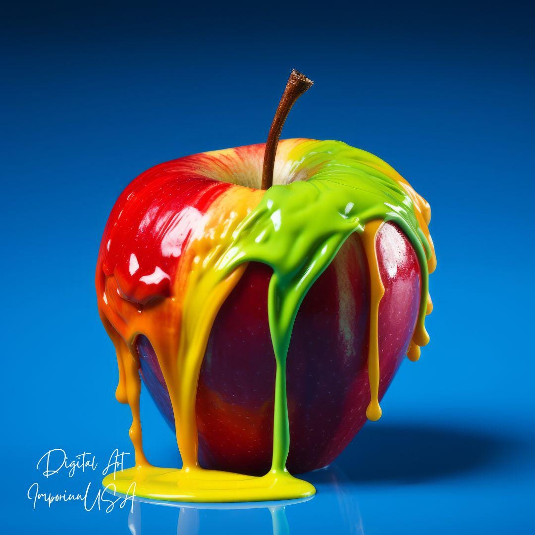 Colorful Apple Art Prints, Modern Kitchen Wall Decor (digital Download ...