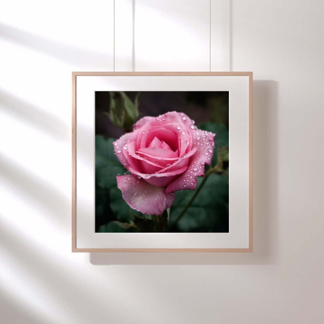 Rose Photograph Digital Download, Pink Single Rose Macro Image ...