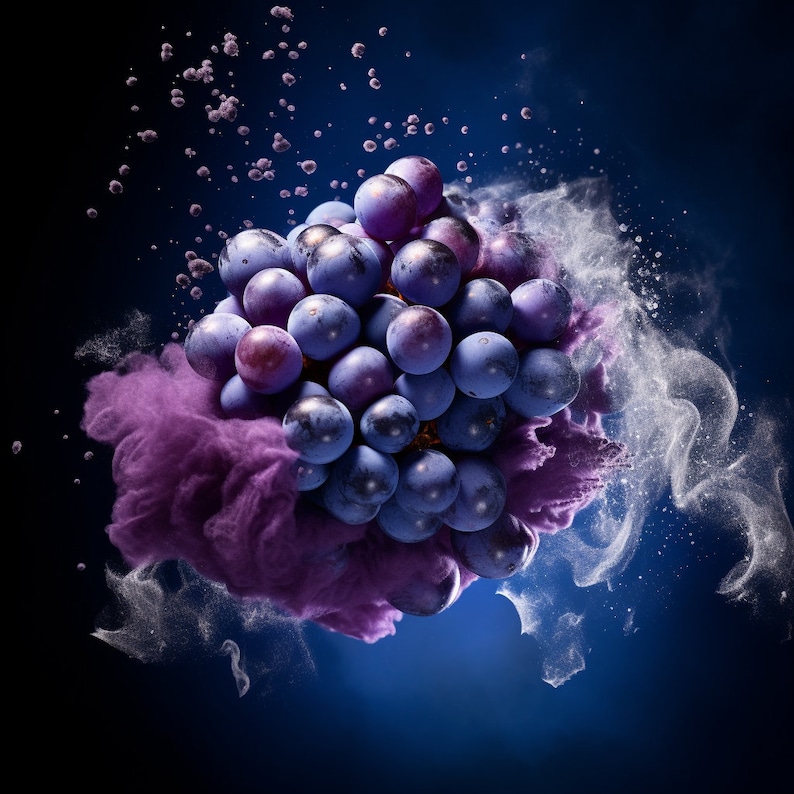 Concord Grape Photography Digital Download of Purple Grapes Kitchen Art ...