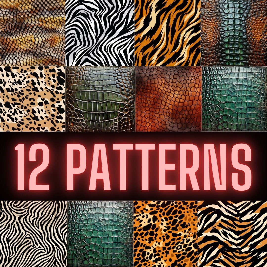 Seamless Animal Pattern Digital Download, 12 Overall Print Patterns of ...
