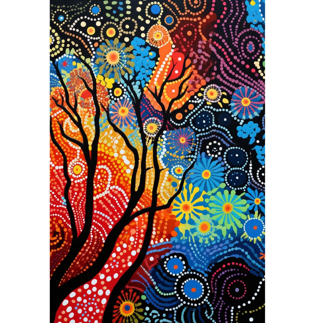 Aboriginal Inspired Art, Psychedelic Dot Painting (digital Download ...