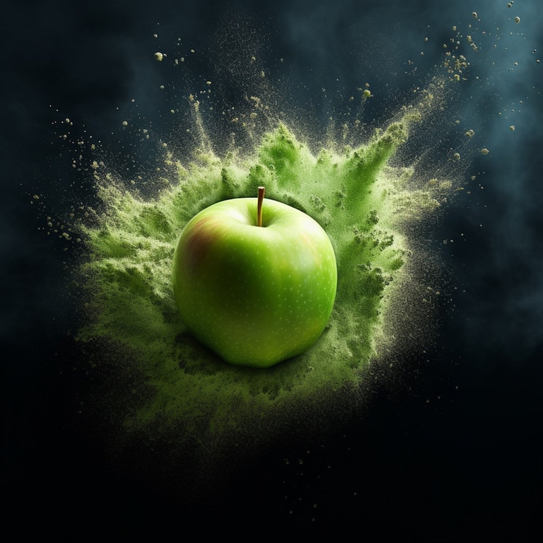 Apple Fruit Photography Close-up Instant Download of a Speckled Green ...