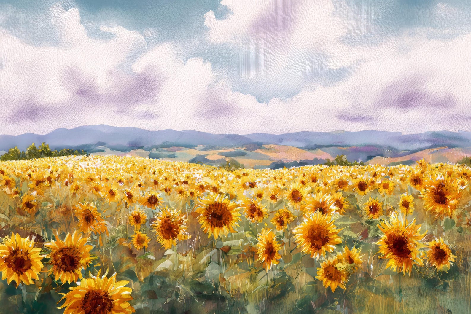 Sunflower Field Digital Download Image of Sunflowers at Sunrise Yellow ...