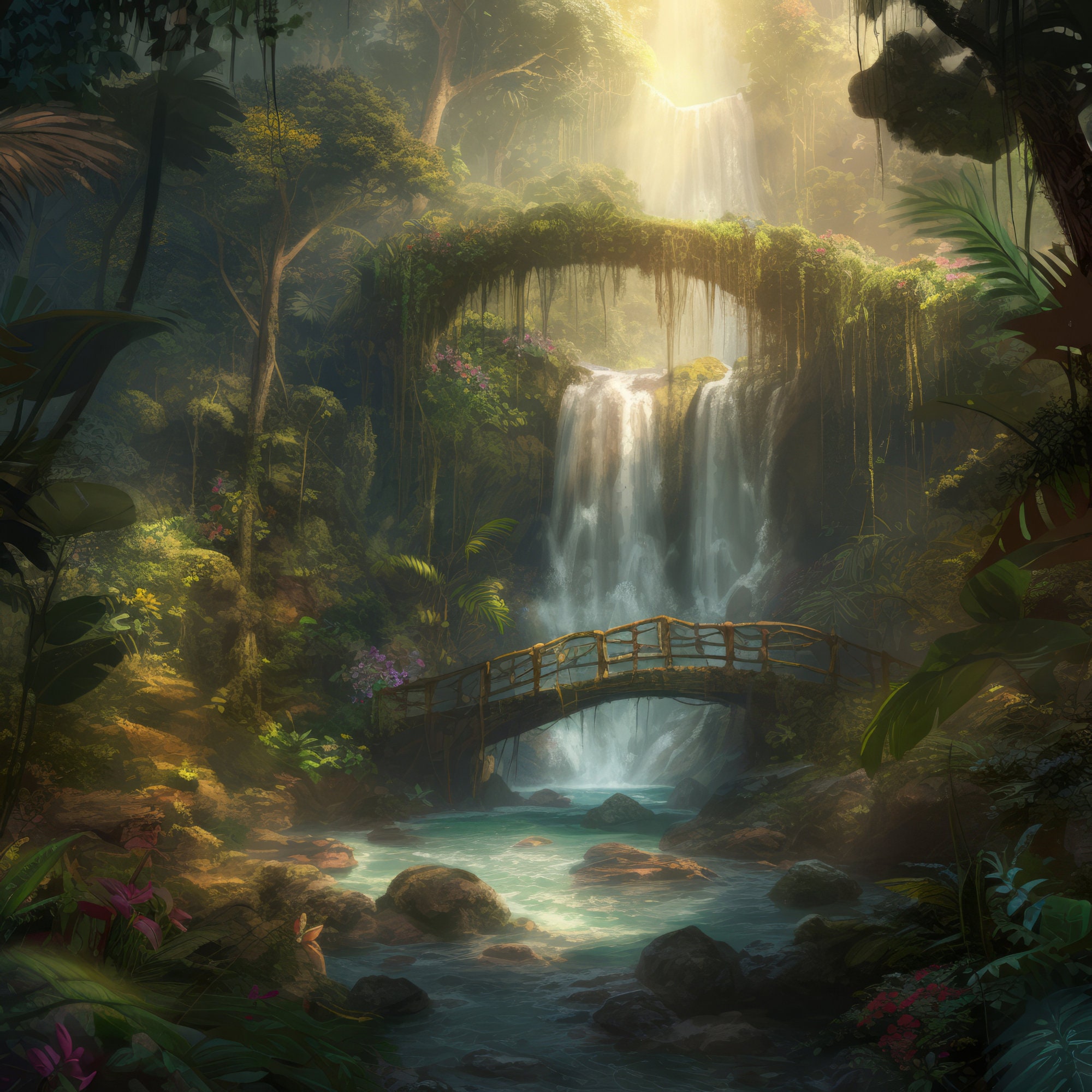 Enchanted Rainforest Digital Download, Fantasy Staircase Image, Playroom Decor, - Etsy