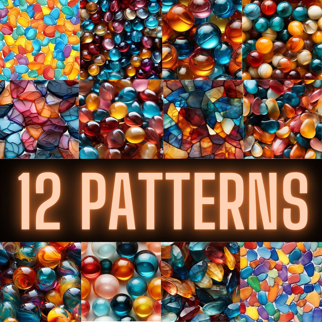 Seamless Colored Glass Pattern Digital Download, 12 Overall Glass ...