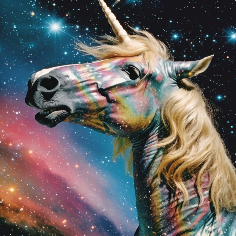 Magical Unicorn Portrait Digital Download, Fantasy Art, Majestic ...