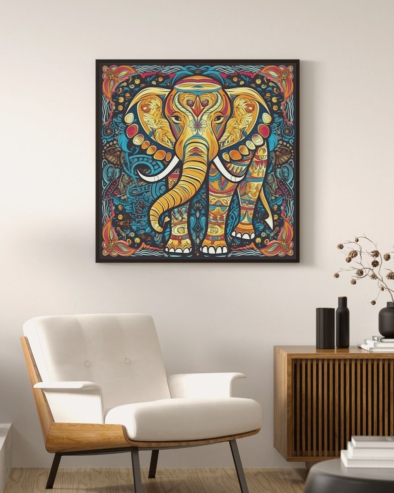 Elephant Batik Design Digital Download, Elephant Art, Indian Batik ...