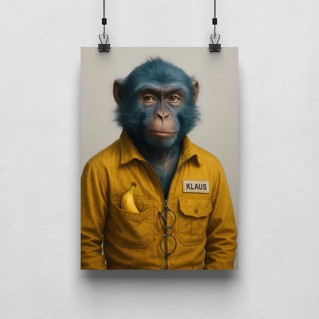 Funny Monkey Poster – Perfect Animal Poster for the Living Room or ...