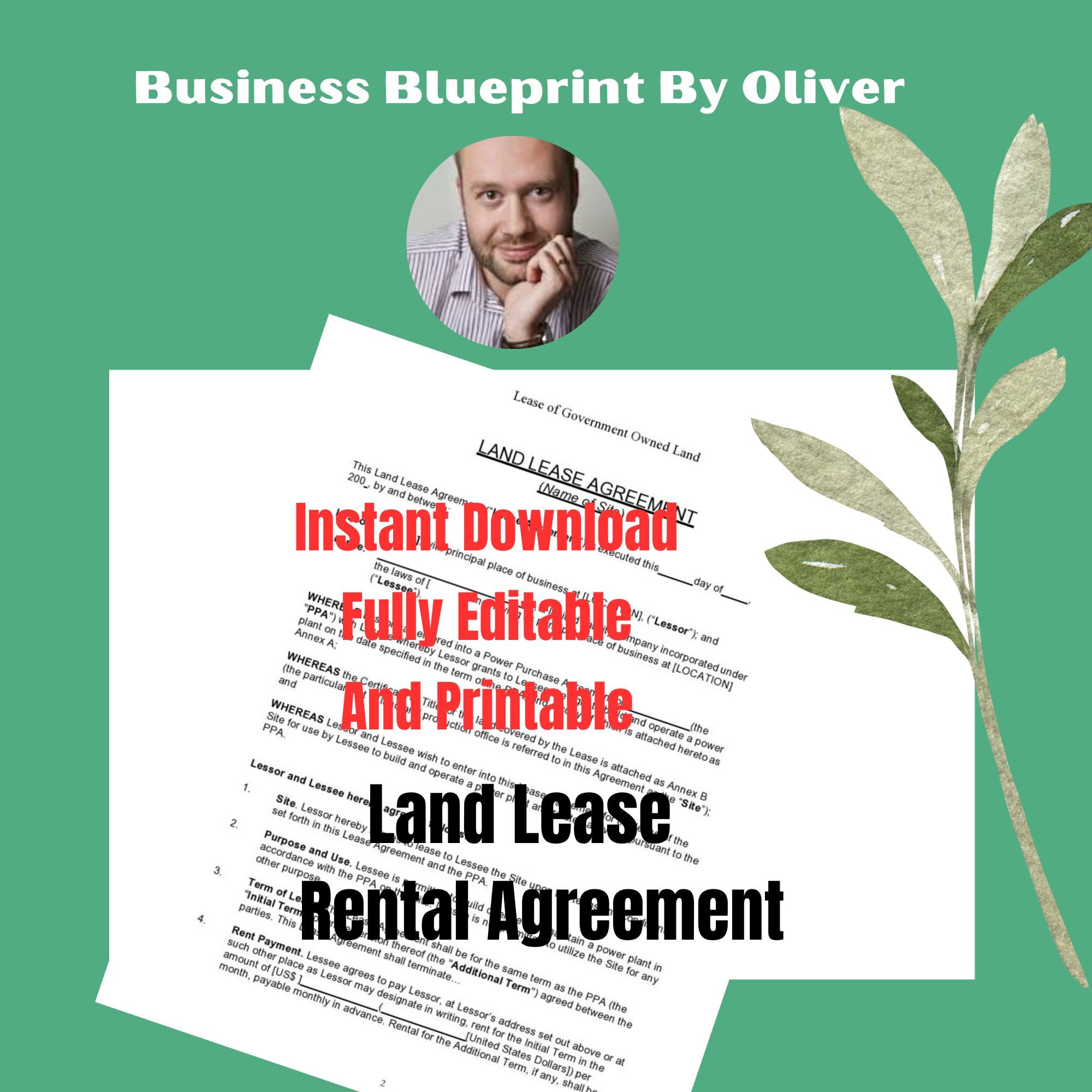 Landleaseagreement, Rental Contract, Land Use Agreement, Land Rental ...
