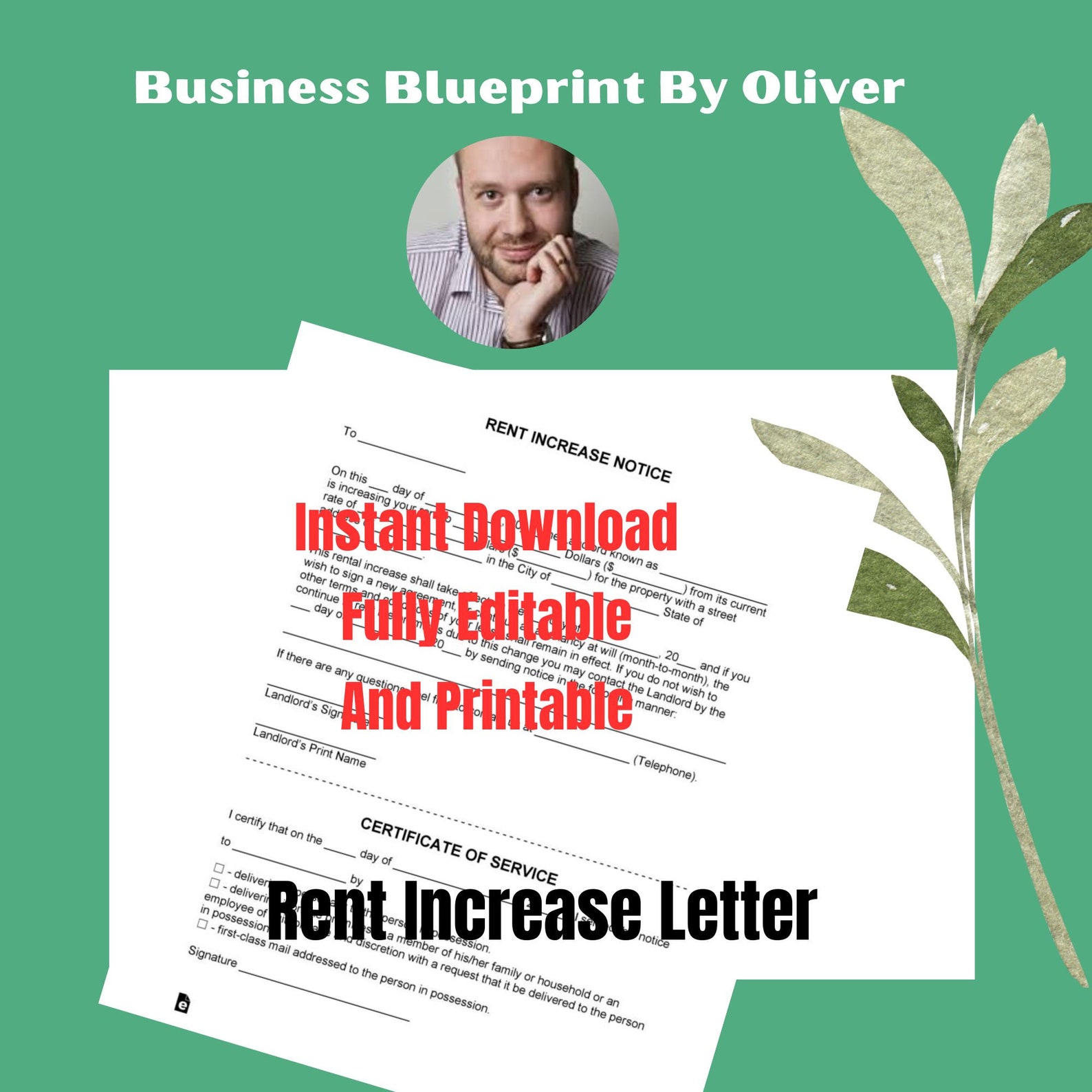 Rent Increase Letter, Rental Rate Update, Rent Adjustment, Rental Rate ...