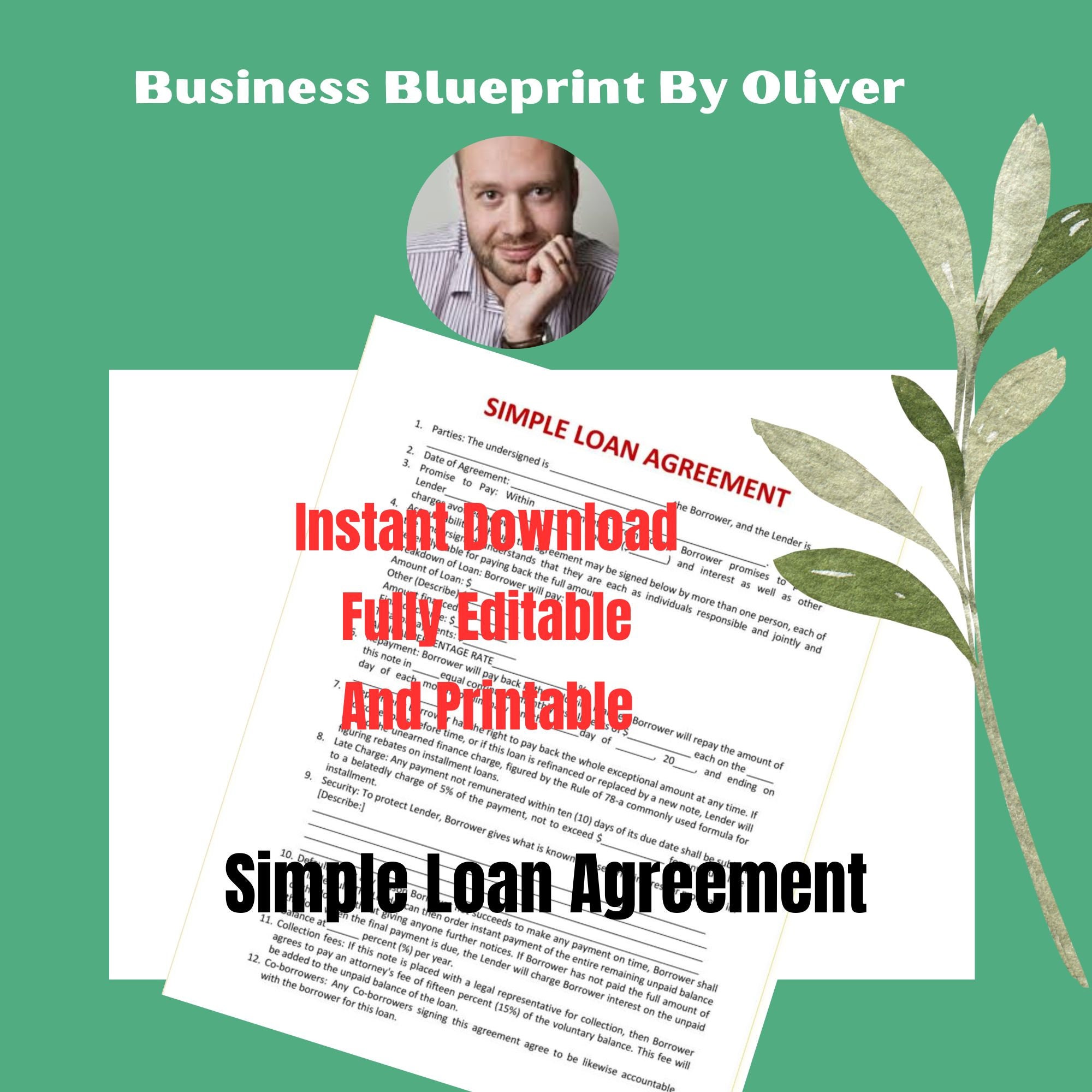Simple Loan Agreement, Transparent Loan Arrangement, Straightforward ...