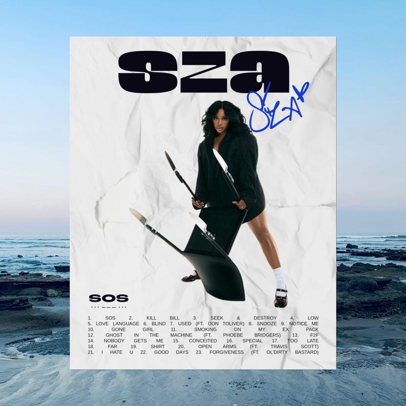 Cute & Aesthetic, SZA, SOS Album Graphic Design Poster - Etsy