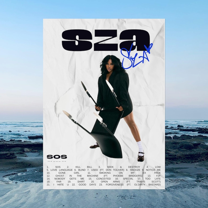 Cute & Aesthetic, SZA, SOS Album Graphic Design Poster - Etsy