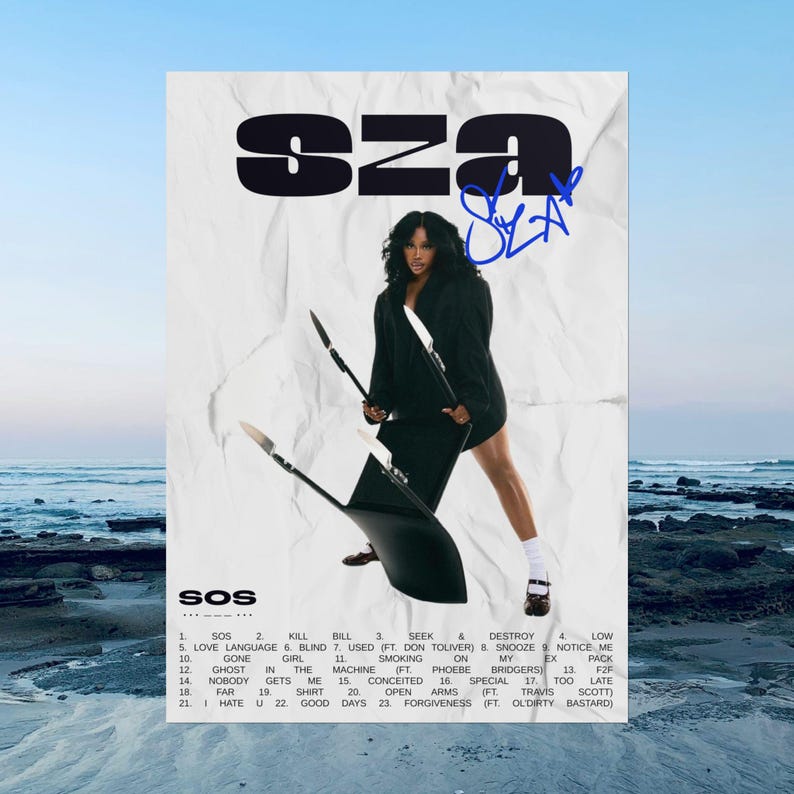 Cute & Aesthetic, SZA, SOS Album Graphic Design Poster - Etsy