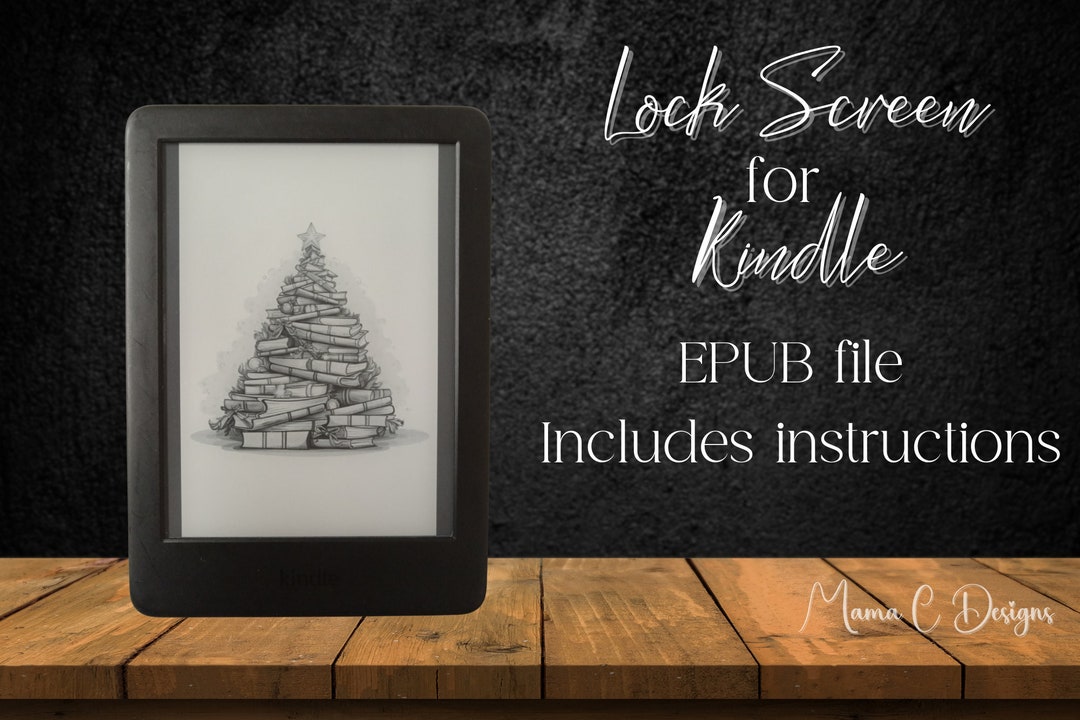 Kindle Lock Screen: Christmas Tree Made of Books - Etsy