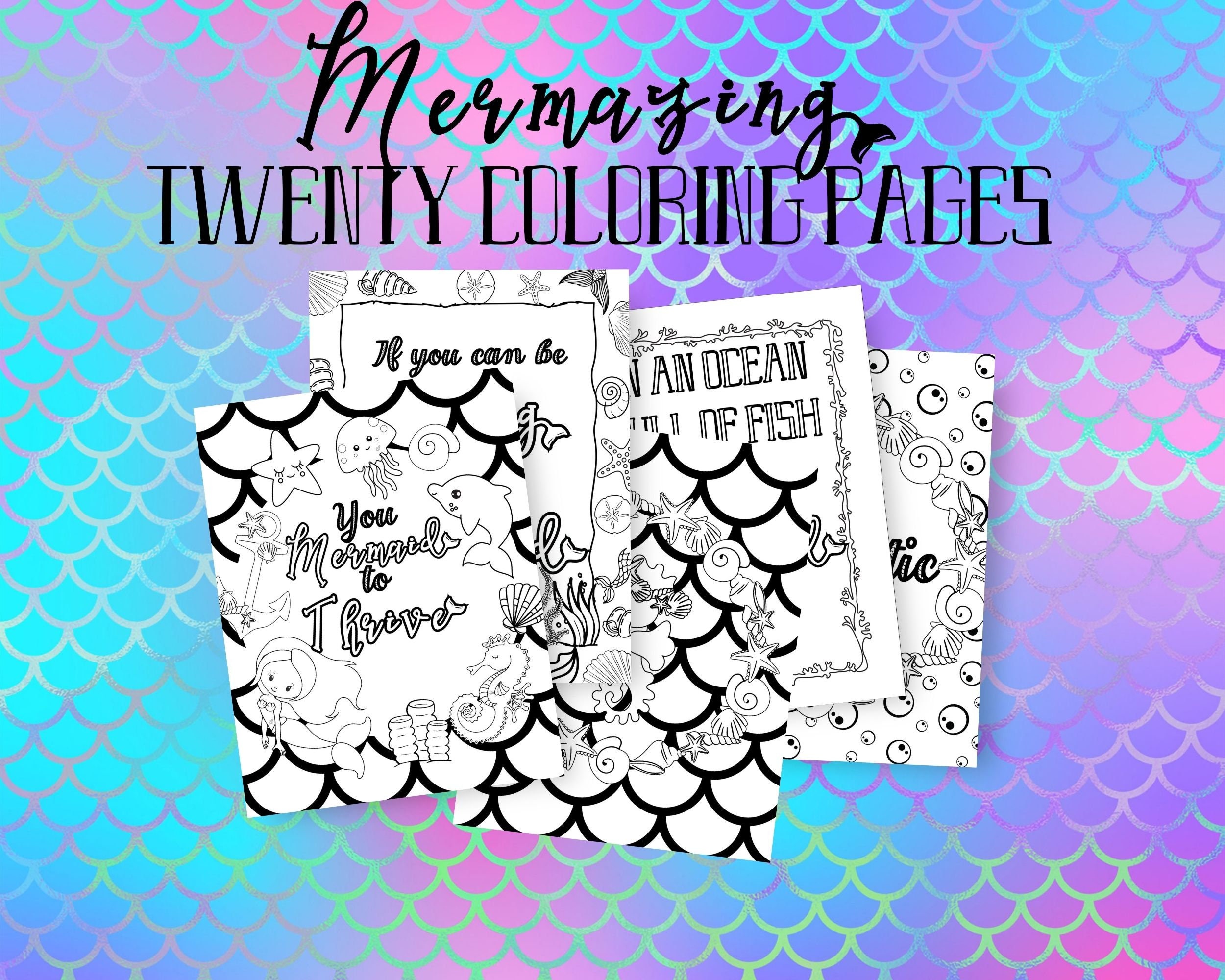 Mermazing G-tube Coloring Pages Download - Etsy