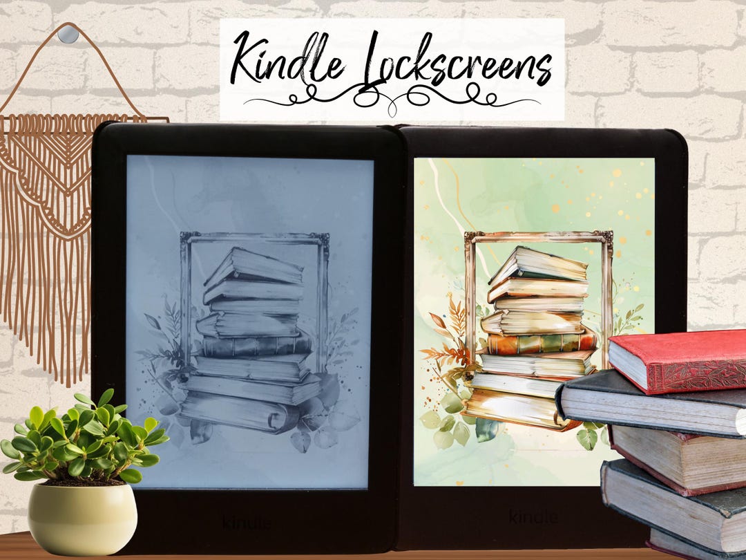 Kindle Lock Screen: Books in a Frame - Etsy