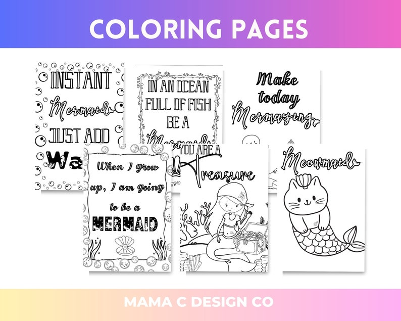 Mermazing G-tube Coloring Pages Download - Etsy