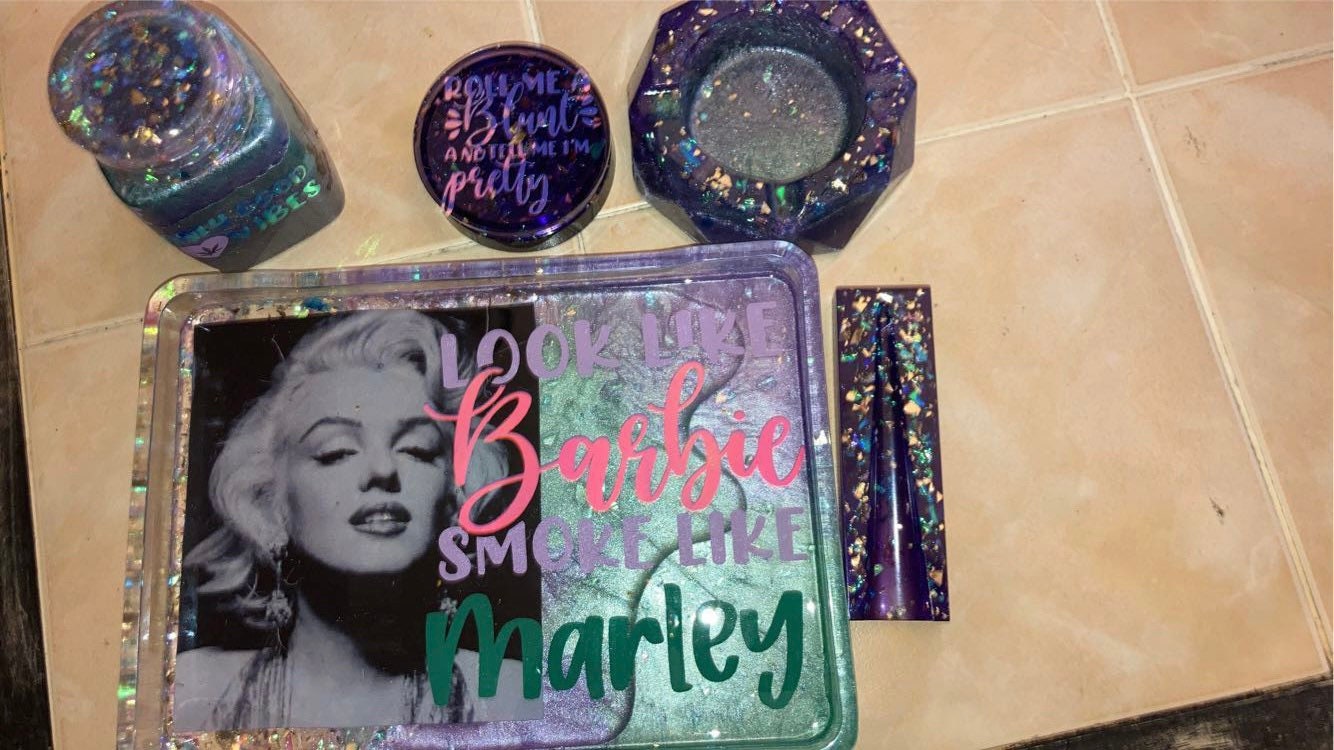 Handmade 5 Piece Rolling Tray Set - Etsy