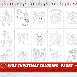 Printable Christmas Coloring Pages: 15 Instant Download and Print - Etsy