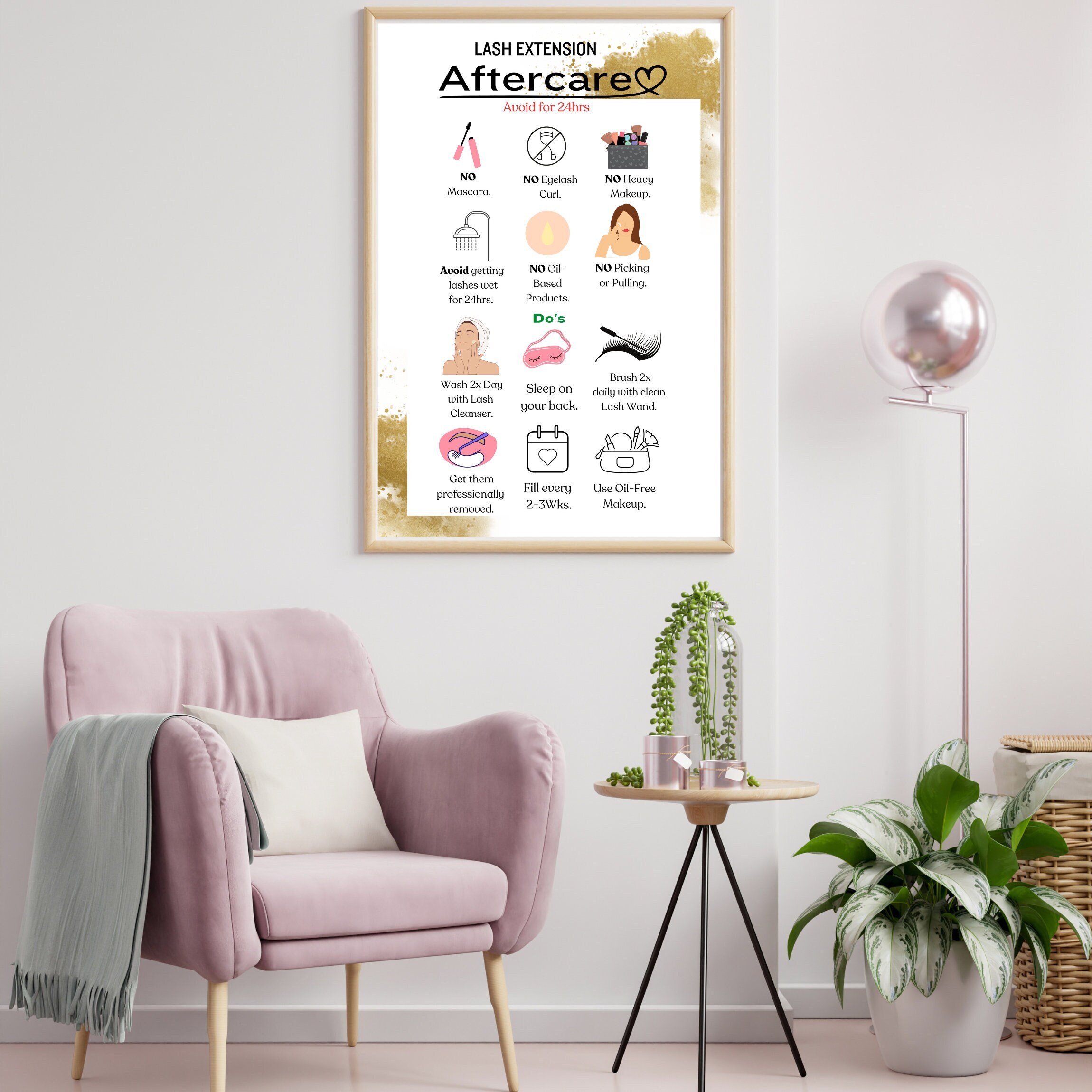 Eye Lash Care Extension Wall Art | Digital Wall Art | Poster | Frame ...