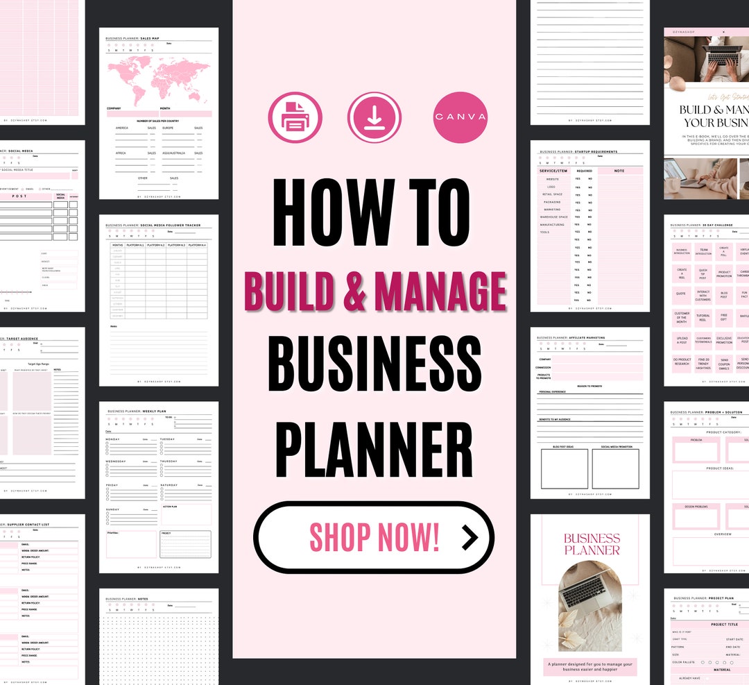 Ultimate Business Planner Templates | Canva Planner | Editable Planner ...