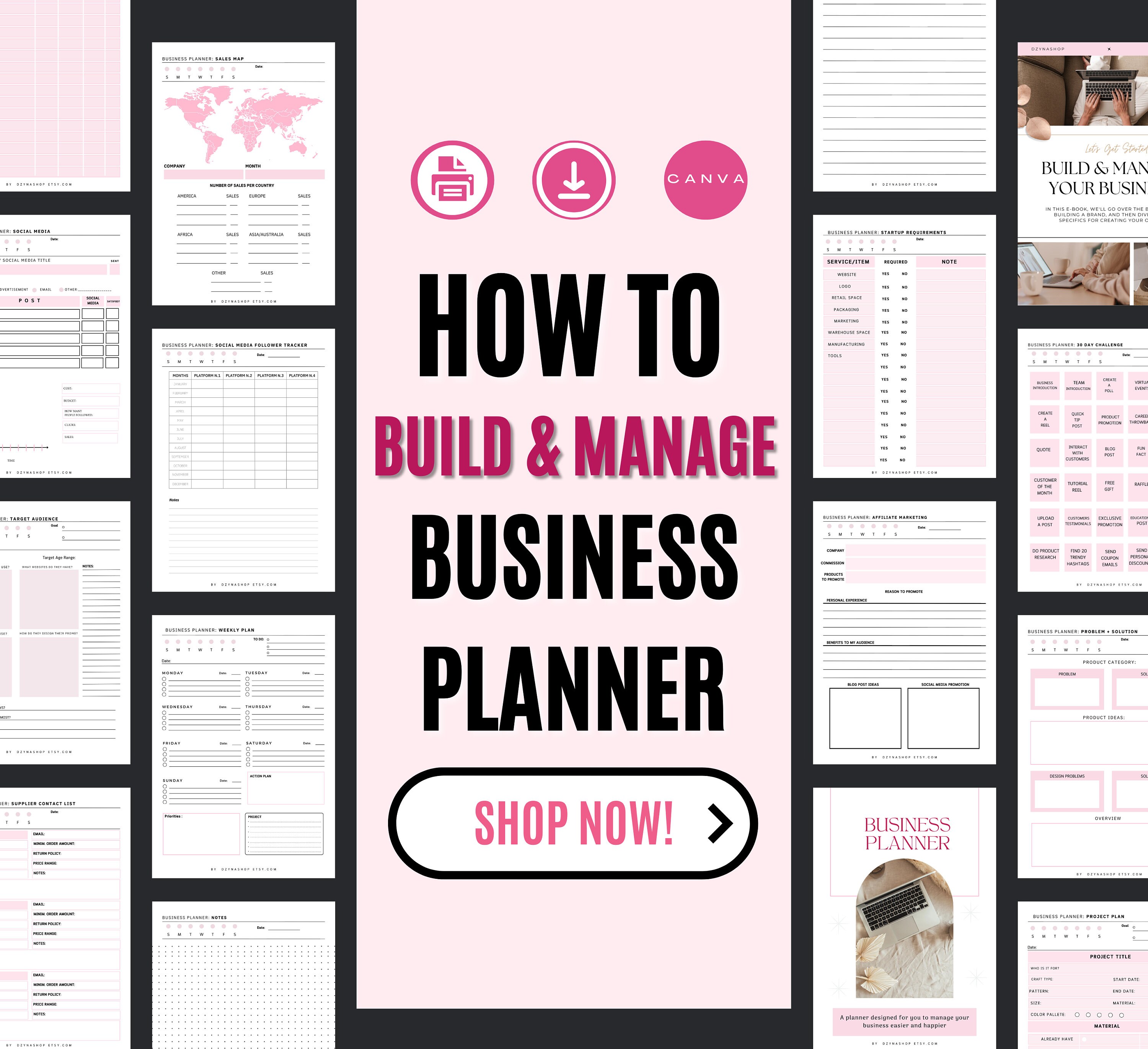 Ultimate Business Planner Templates | Canva Planner | Editable Planner ...