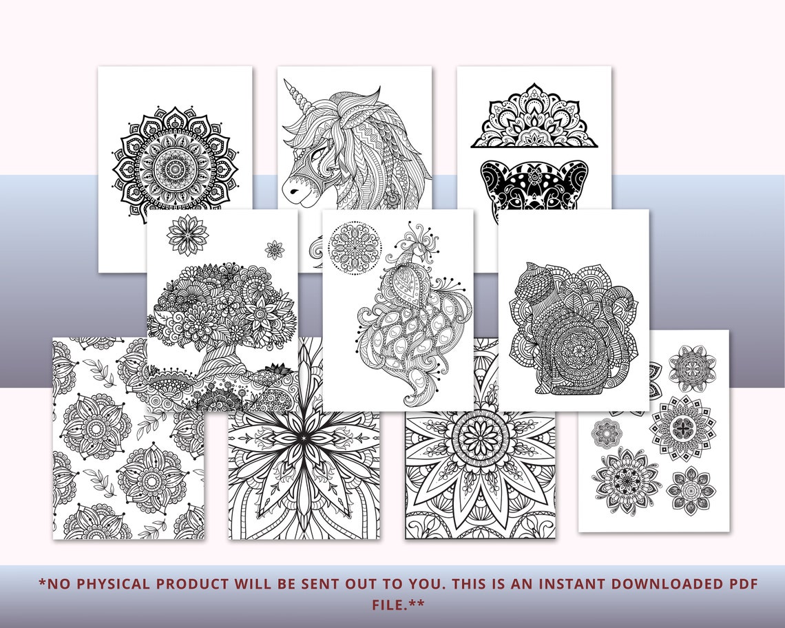 Mandala Coloring Page | Flowers | Animals | Any Ages | Instant Download ...