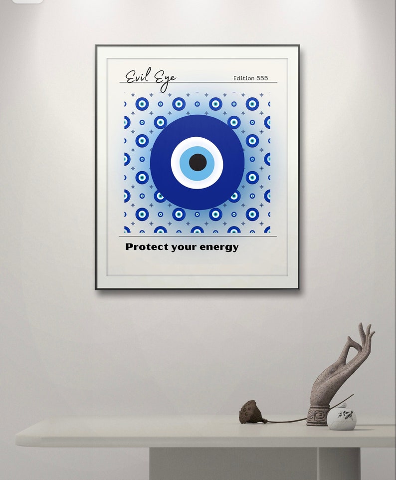 Evil Eye Wall Art Printable Protection Wall Arts Positive Energy Boho ...