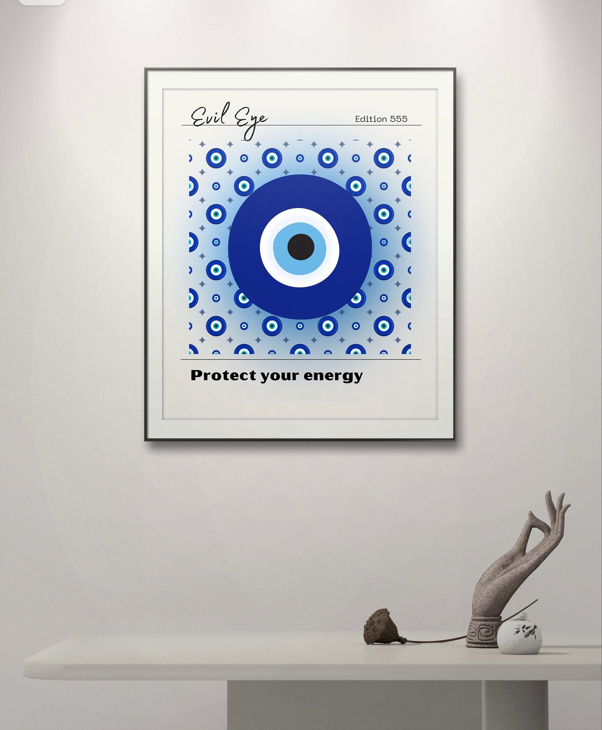 Evil Eye Wall Art Printable, Nazar Protection Wall Arts, Spiritual Wall ...