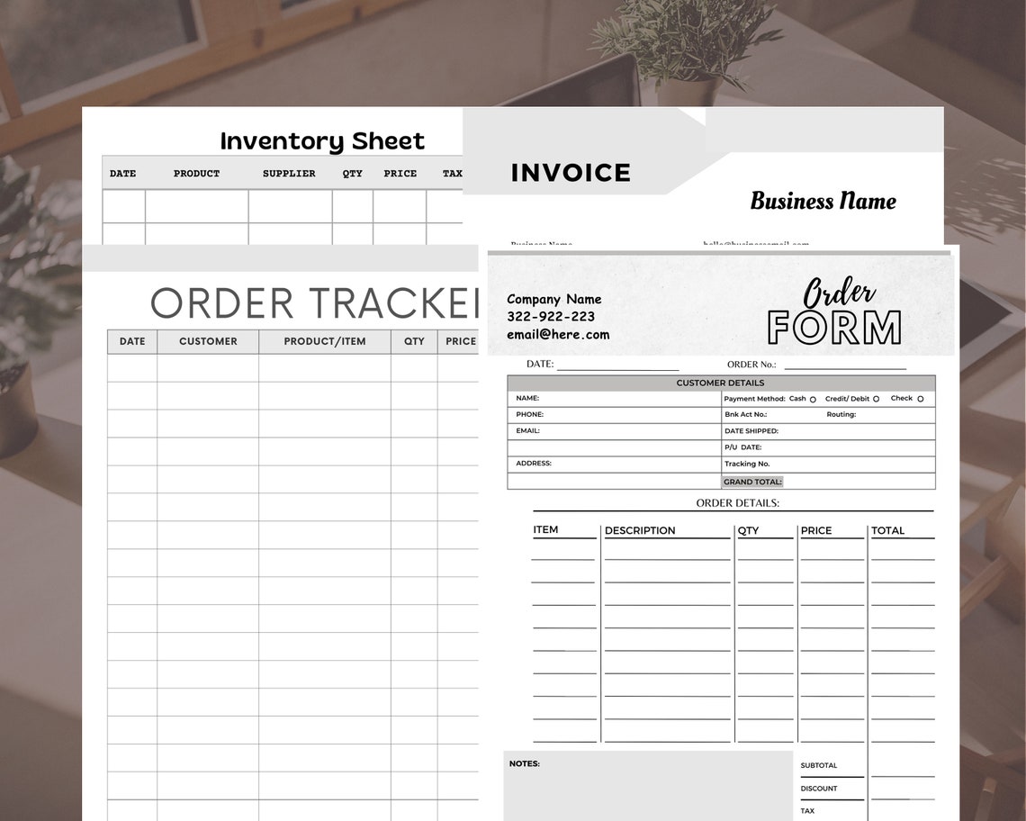 Streamlined Business Invoice Template With Order Tracker - Simplify ...