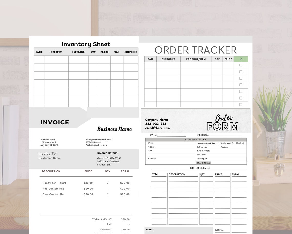 Streamlined Business Invoice Template With Order Tracker - Simplify ...