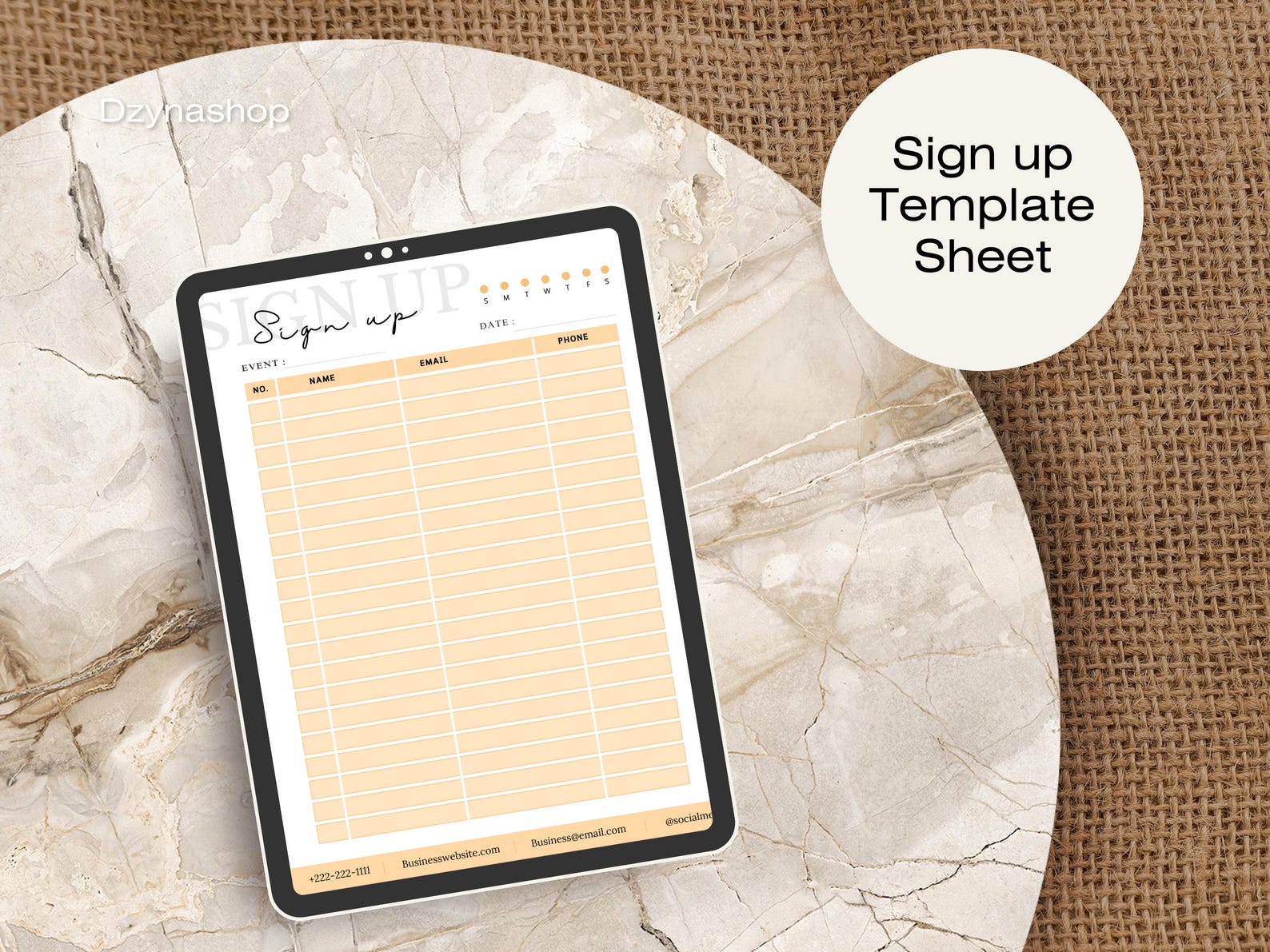 Editable Sign up Sheet Template, Printable Sign up Template, Sign up ...