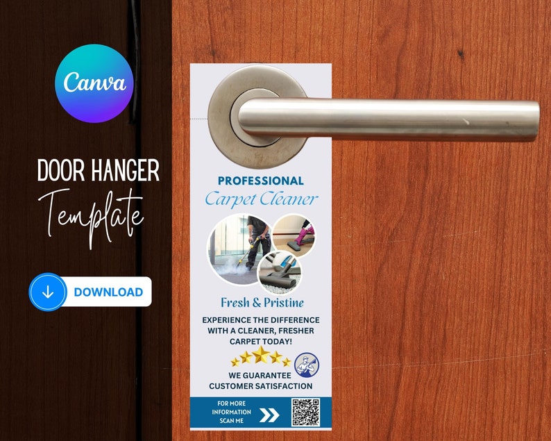 Carpet Cleaner Door Hanger Template, Flyer Template, QR Code Flyer - Etsy