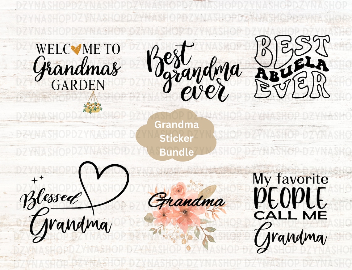 Grandma SVG, Blessed Grandma SVG, 6 Cut File Bundle, Cricut, Grandma ...