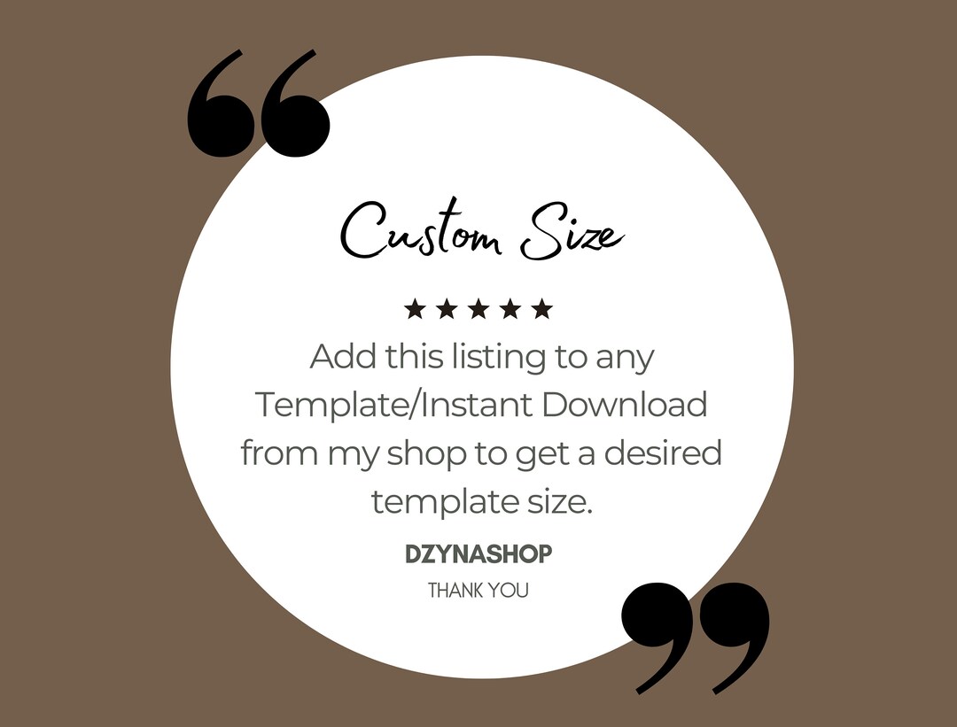 Custom Size, Add on to Your Cart, Customize, Dimensions, Templates ...