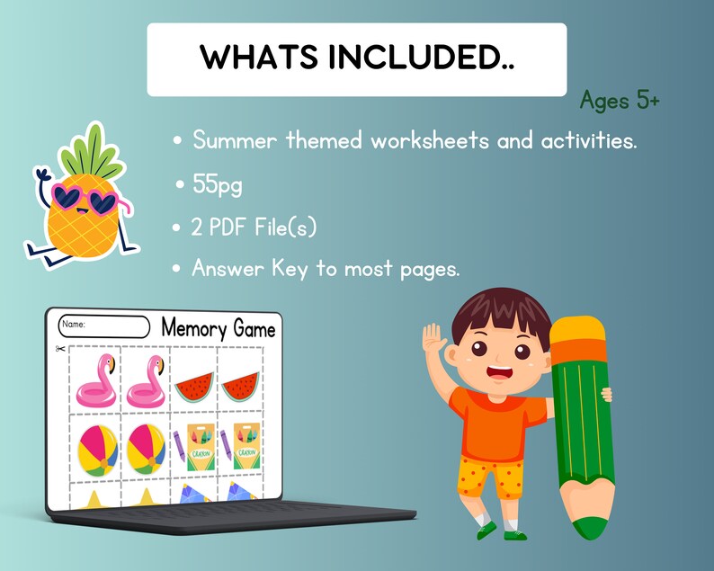 Kindergarten + Preschool: Summer Review | Worksheets | Printable ...