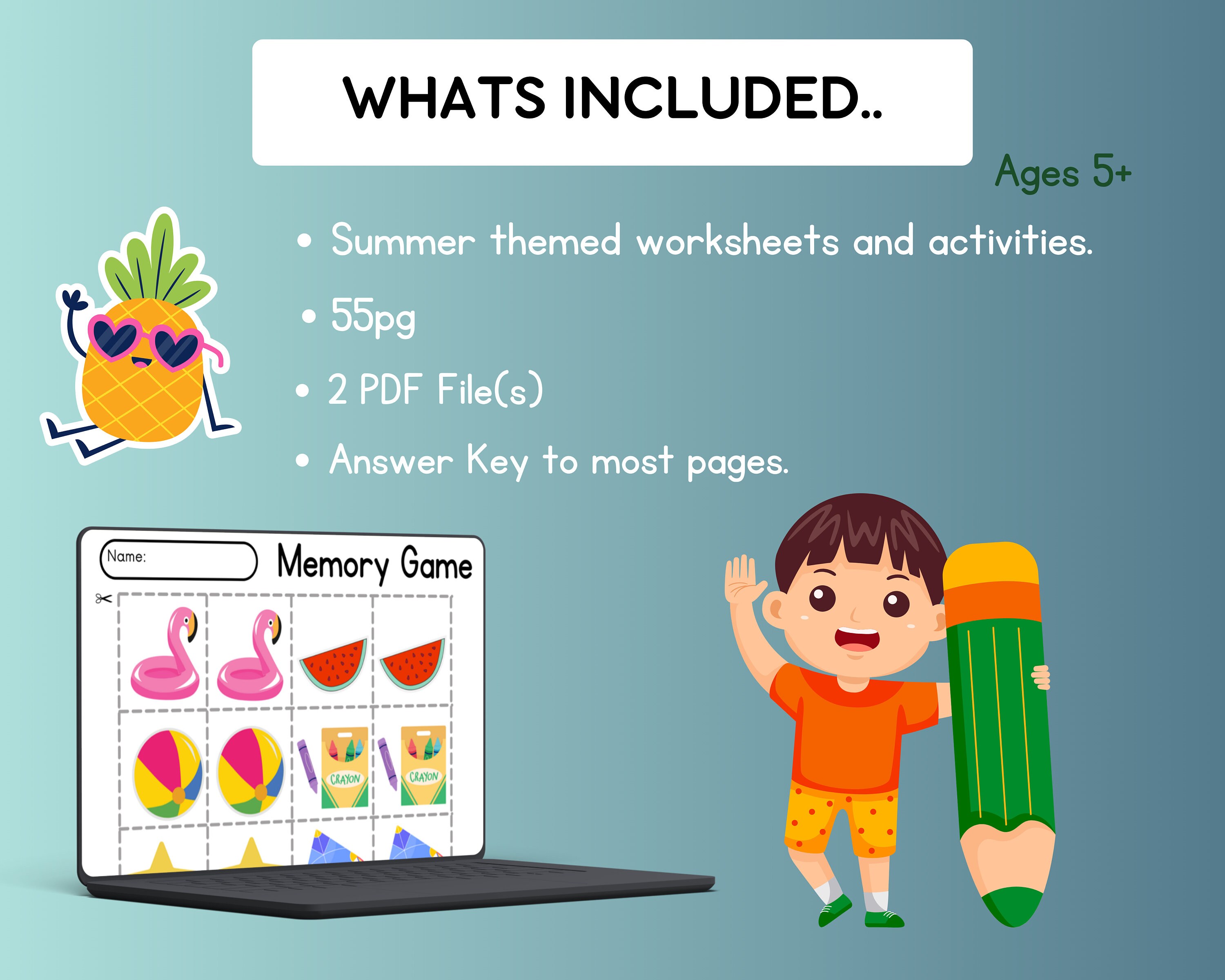 Kindergarten + Preschool: Summer Review | Worksheets | Printable ...