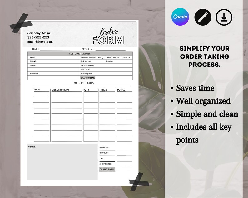 Streamlined Business Invoice Template With Order Tracker - Simplify ...