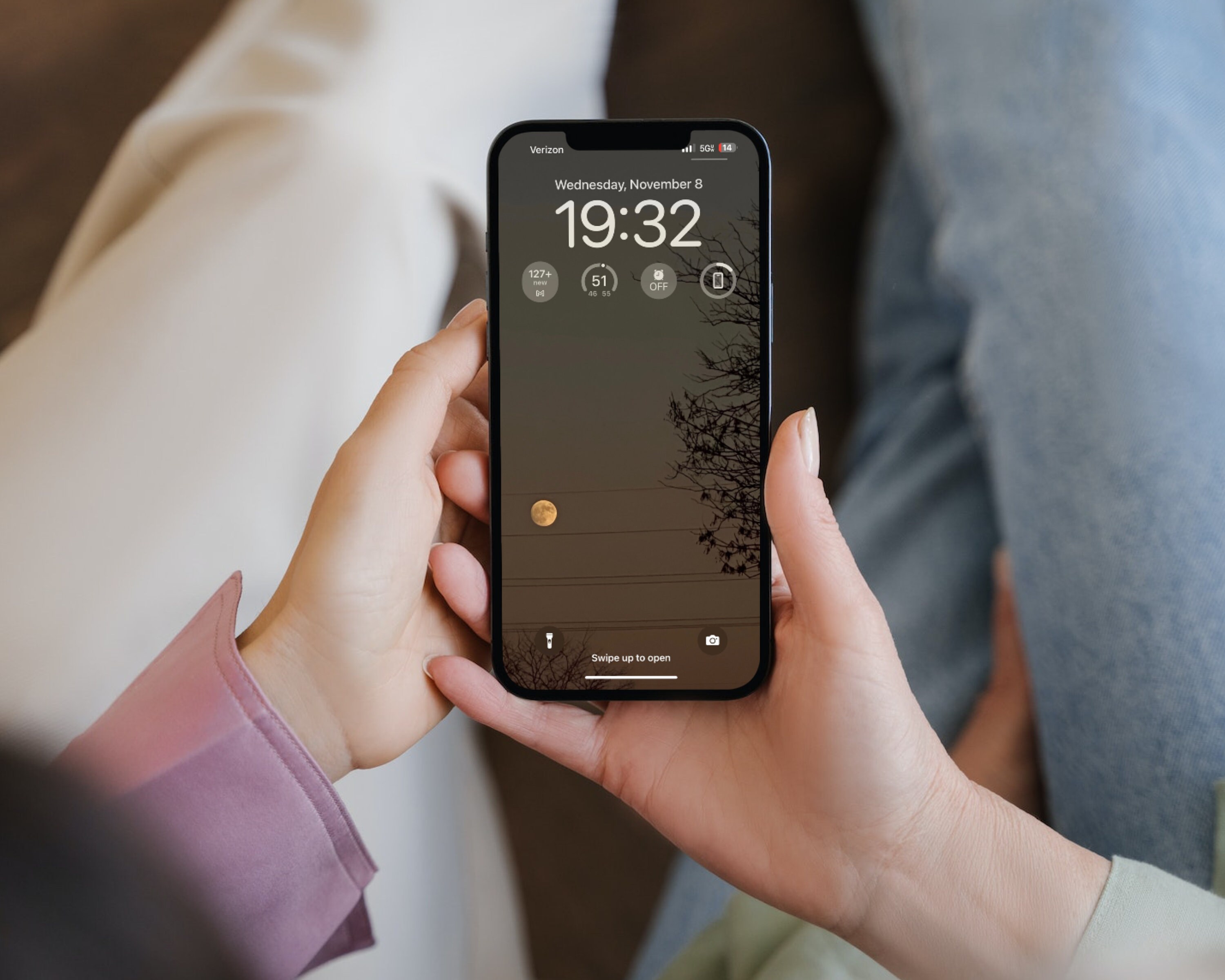 Full Moon Night Sky Lock Screen Saver - Moon Phase Phone Wallpaper ...