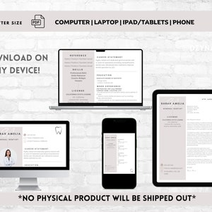 Dental Resume Template Editable Cover Letter Reference List General ...